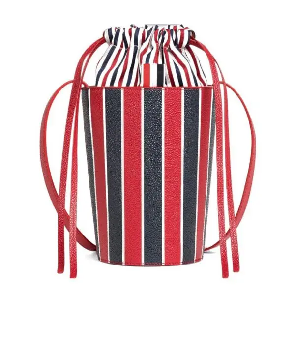 Thom Browne Striped Mini Bucket Bag