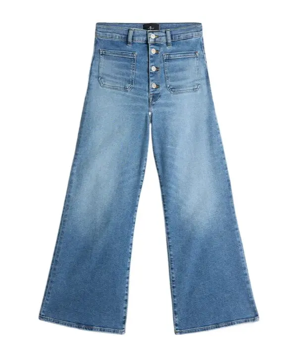 7 For All Mankind High-waisted Wide-leg Jeans - Blue