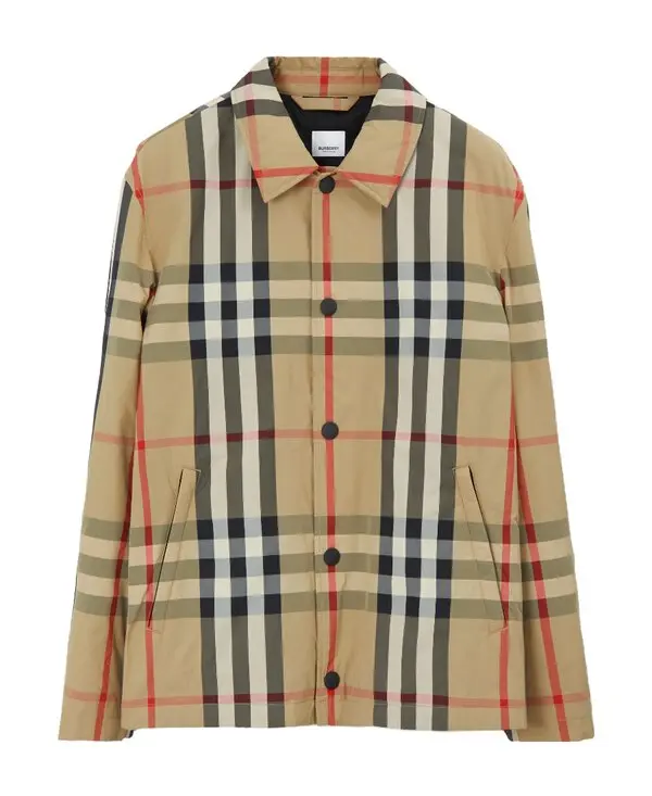 Burberry Checked Shirt Jacket - Nude