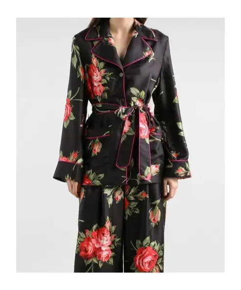 Dolce & Gabbana Floral Print Belted Blazer