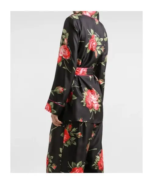 Dolce & Gabbana Floral Print Belted Blazer