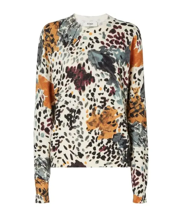 Fendi Falena Motif Crewneck Jumper