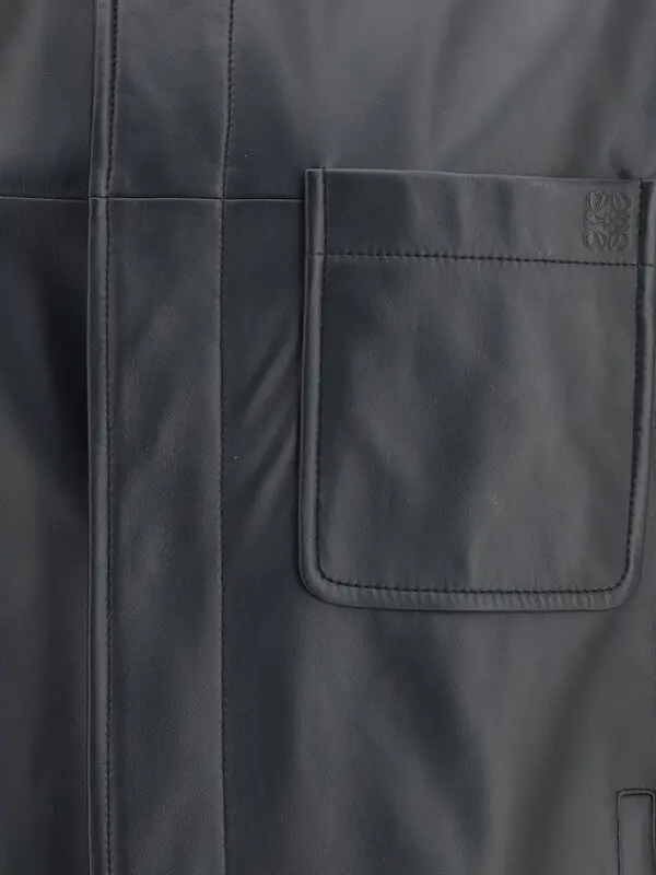 Loewe Curved Hem Leather Shirt