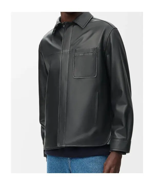 Loewe Curved Hem Leather Shirt