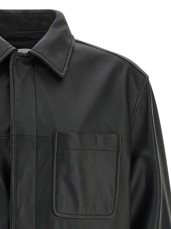 Loewe Curved Hem Leather Shirt