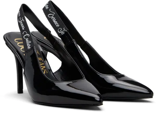 Versace Logo Printed Slingback Pumps