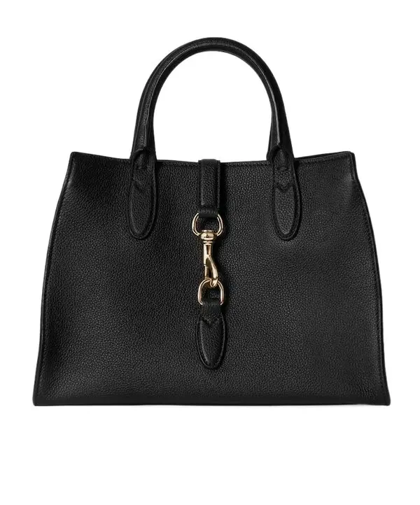 Gucci Medium Tote Bag With Hook Closure - Black