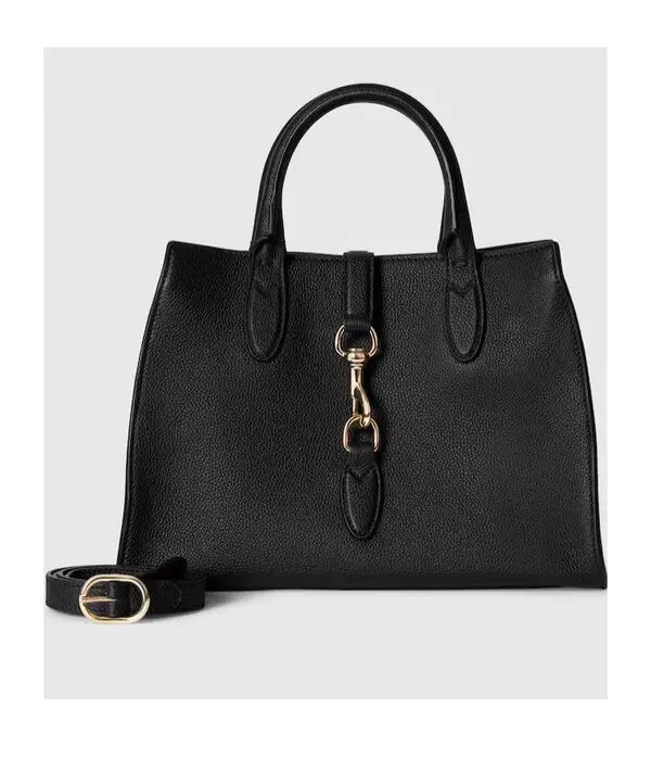 Gucci Medium Tote Bag With Hook Closure - Black