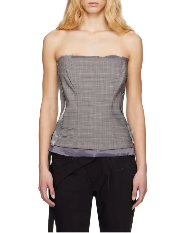 Ottolinger Plaid-check Corset - Gray