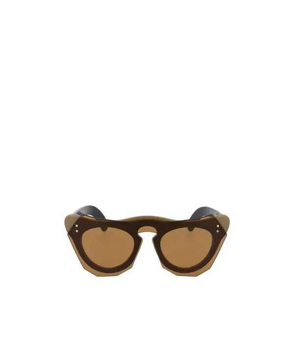 Marni Geometric Frame Sunglasses - Brown