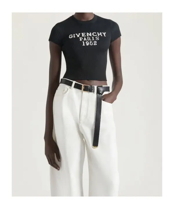 Givenchy Paris 1952 Jacquard Cropped Knit Top