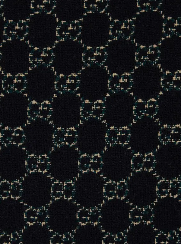 Gucci Gg Wool Jacquard Scarf - Black