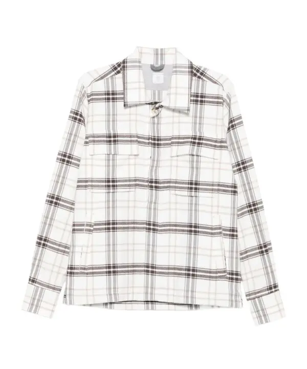 Eleventy Plaid Long-sleeved Shirt - White