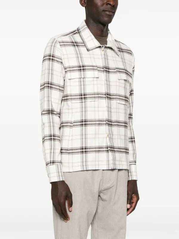Eleventy Plaid Long-sleeved Shirt - White