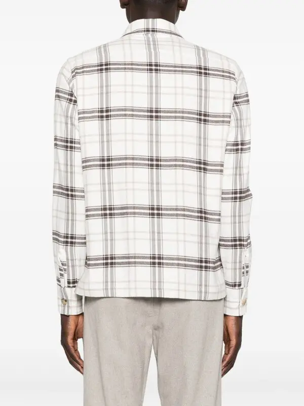 Eleventy Plaid Long-sleeved Shirt - White