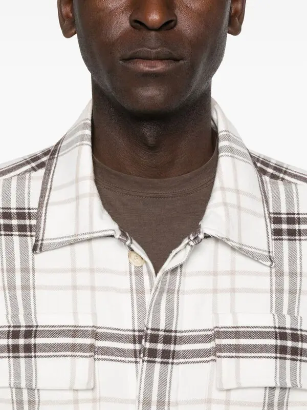 Eleventy Plaid Long-sleeved Shirt - White