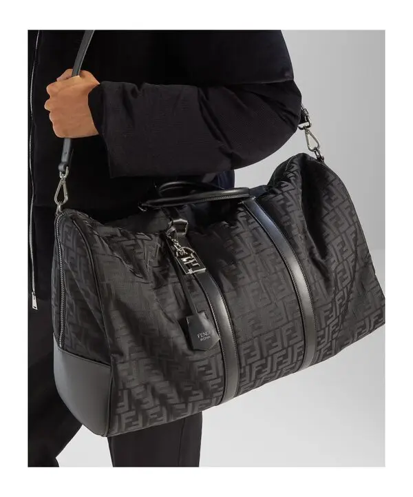 Fendi Squared Ff Key Ring - Black