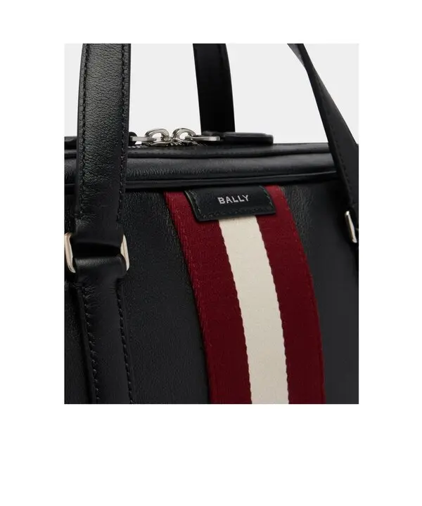 Bally Code Logo Striped Briefcase