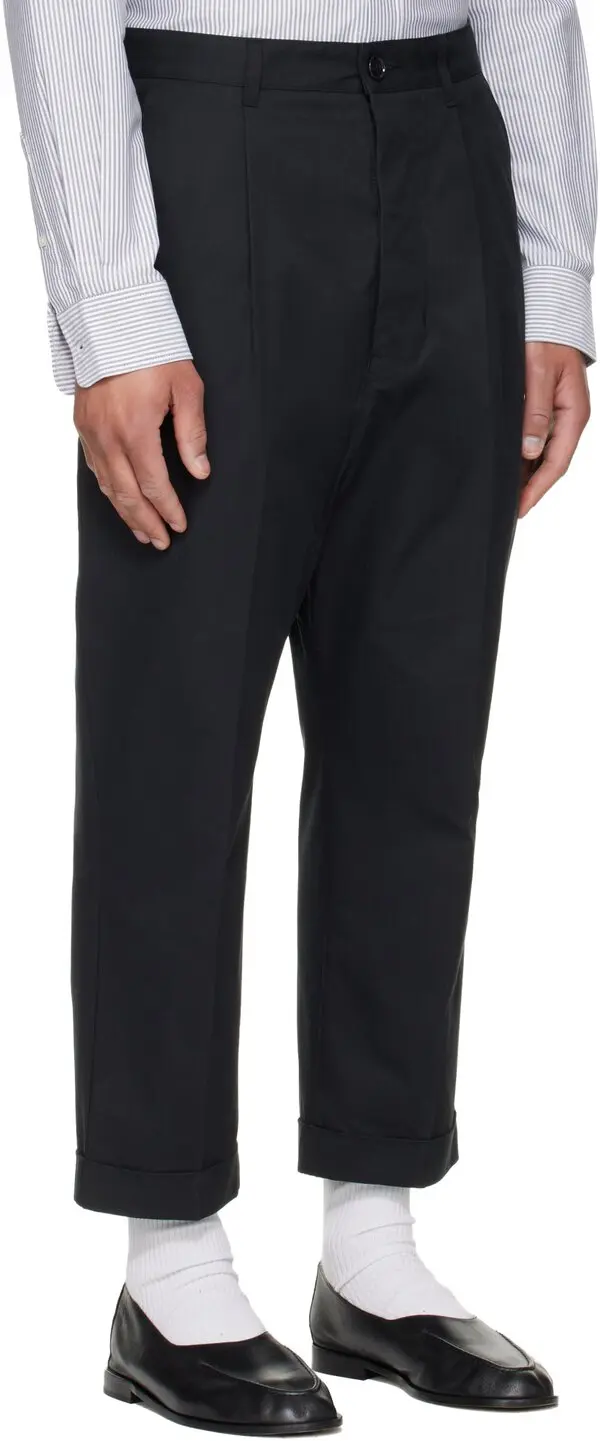 AMI Paris Pleated Straight Leg Trousers