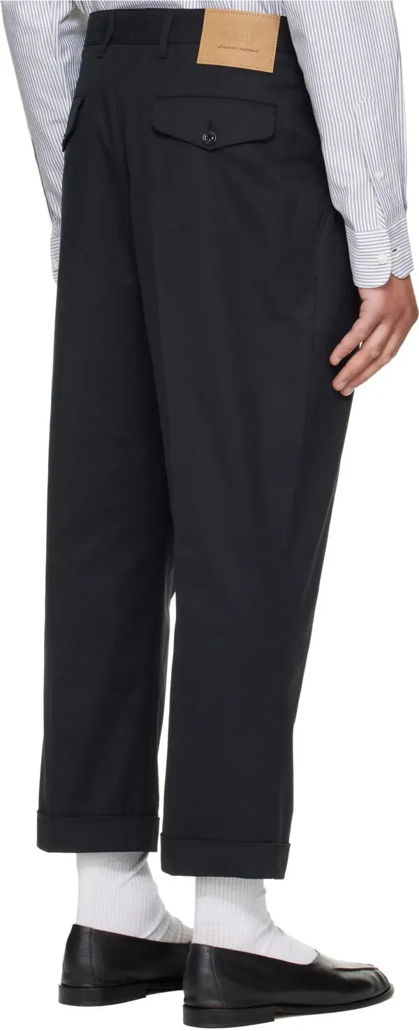 AMI Paris Pleated Straight Leg Trousers