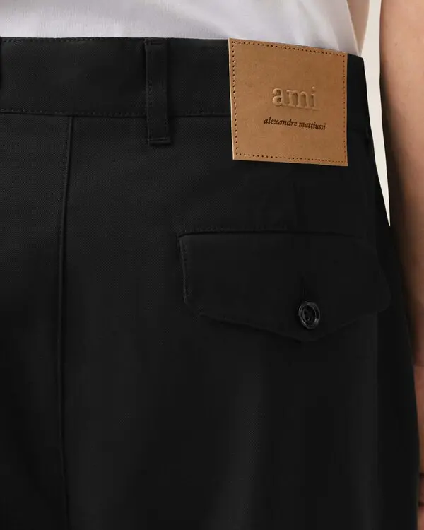 AMI Paris Pleated Straight Leg Trousers