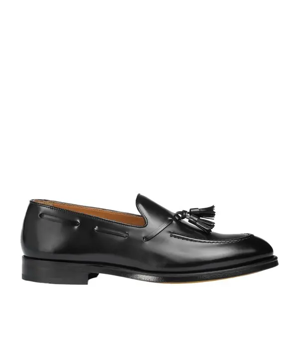 DOUCAL'S Leather Loafer With Tassels - Black
