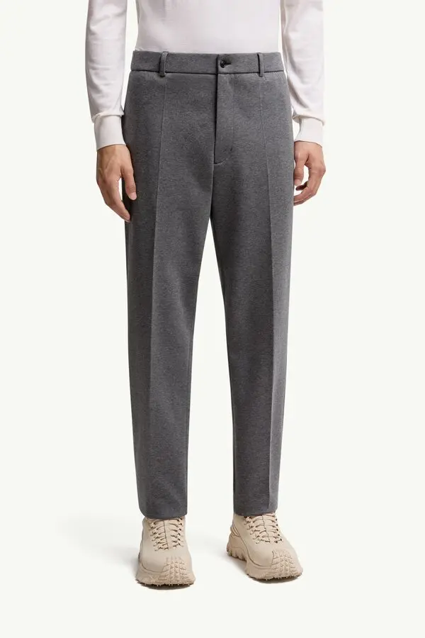 Moncler Cotton Blend Tailored Trousers - Grey