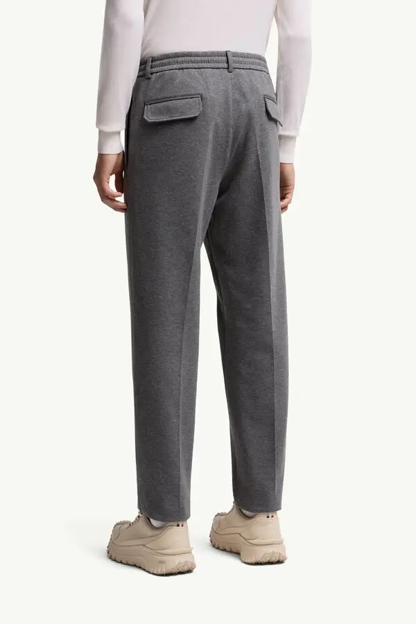 Moncler Cotton Blend Tailored Trousers - Grey