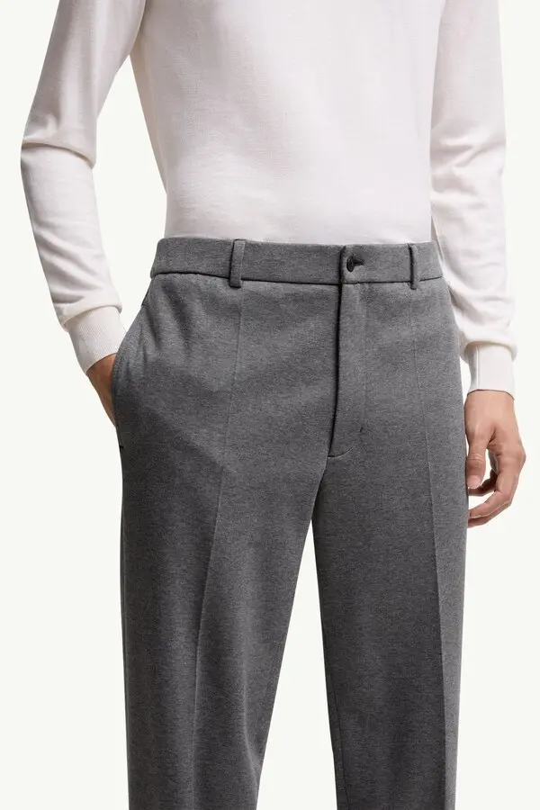 Moncler Cotton Blend Tailored Trousers - Grey