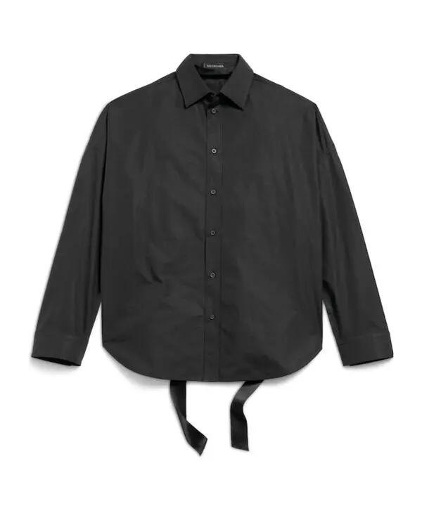 Balenciaga Lace-up Detail Shirt - Black