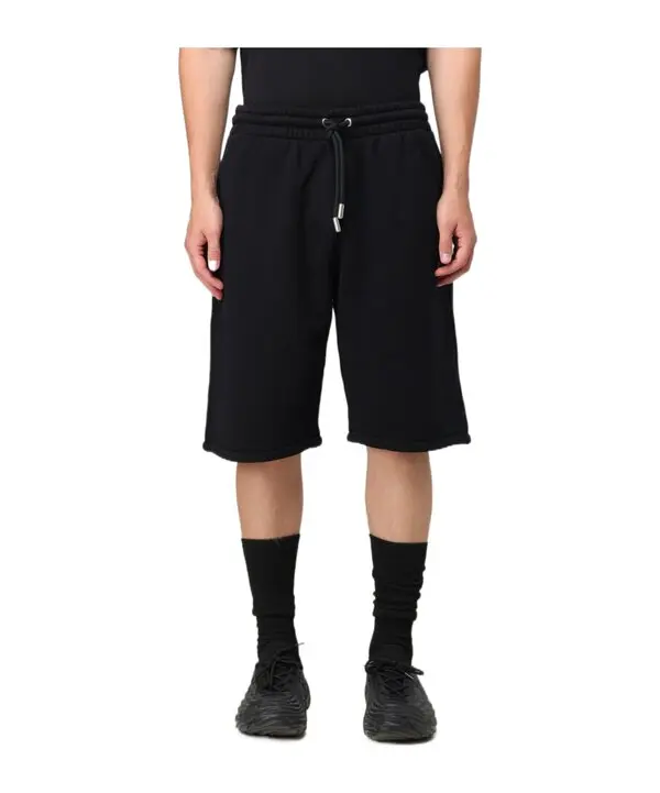 Off-White Logo Printed Drawstring Bermuda Shorts - Black