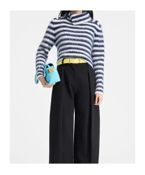 Jacquemus Striped Knit Asymmetrical Turtleneck Jumper - Multi-navy