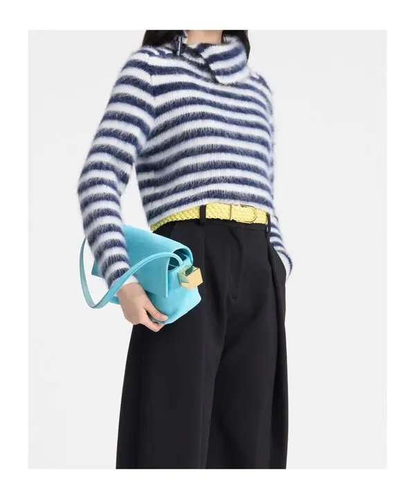 Jacquemus Striped Knit Asymmetrical Turtleneck Jumper - Multi-navy