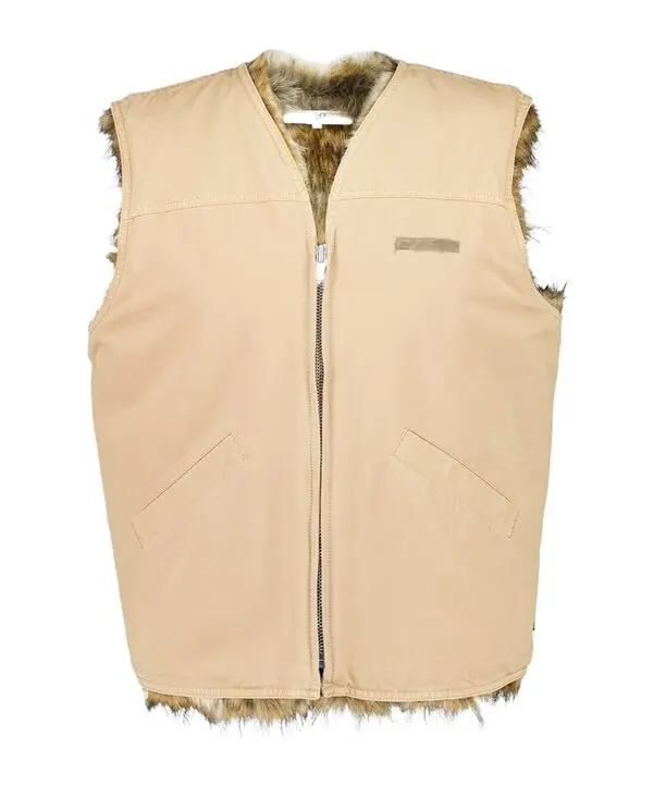 MAISON MARGIELA Sleeveless Zip-up Vest With Faux Fur Trim