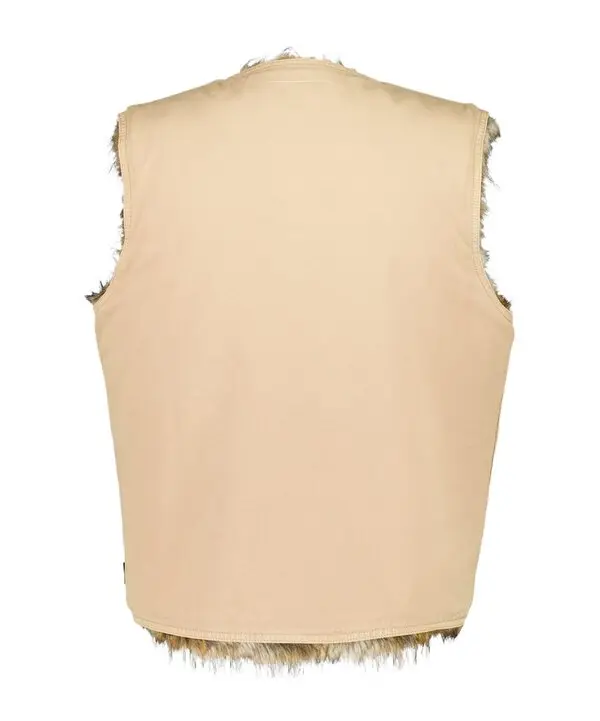 MAISON MARGIELA Sleeveless Zip-up Vest With Faux Fur Trim