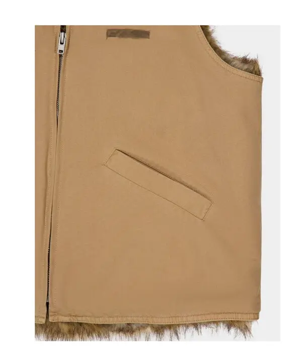 MAISON MARGIELA Sleeveless Zip-up Vest With Faux Fur Trim