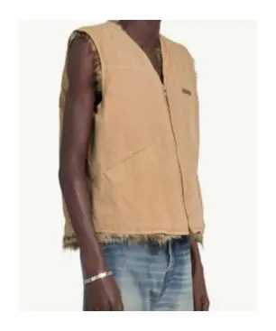 MAISON MARGIELA Sleeveless Zip-up Vest With Faux Fur Trim