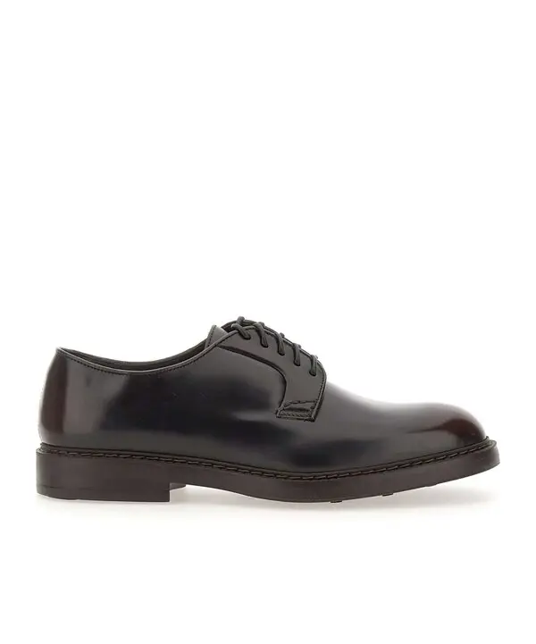 DOUCAL'S Round-toe Lace-up Derby Shoes - Black
