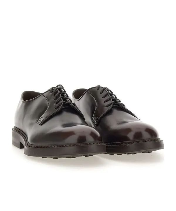 DOUCAL'S Round-toe Lace-up Derby Shoes - Black