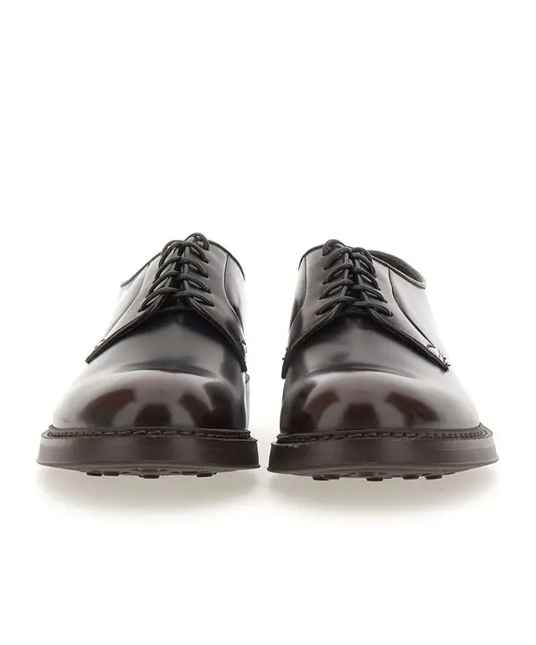 DOUCAL'S Round-toe Lace-up Derby Shoes - Black