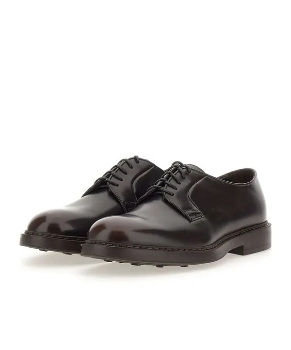 DOUCAL'S Round-toe Lace-up Derby Shoes - Black