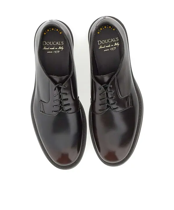 DOUCAL'S Round-toe Lace-up Derby Shoes - Black