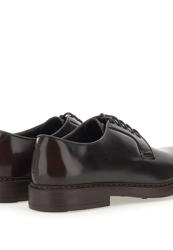 DOUCAL'S Round-toe Lace-up Derby Shoes - Black