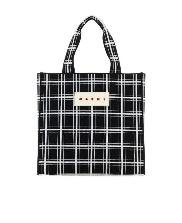 Marni Checked Tote Bag - Black