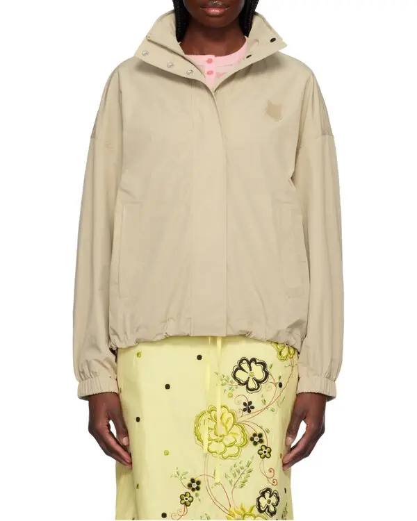 Maison Kitsuné Beige Fox Motif Bomber Jacket
