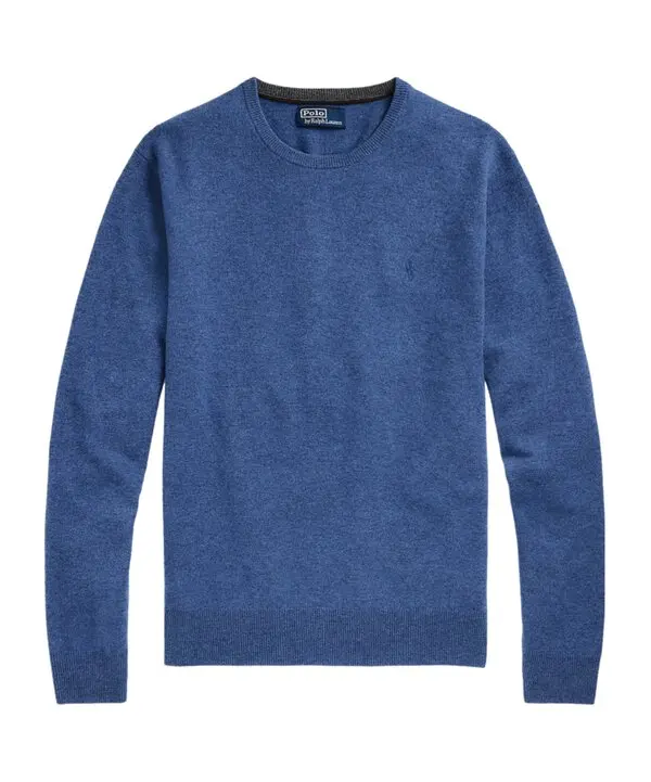 Polo Ralph Lauren Embroidered Logo Crew Neck Sweater - Blue