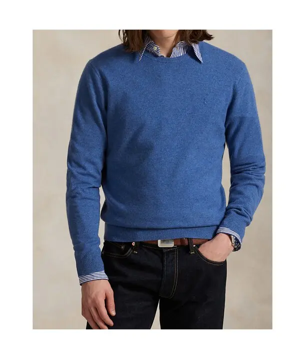 Polo Ralph Lauren Embroidered Logo Crew Neck Sweater - Blue