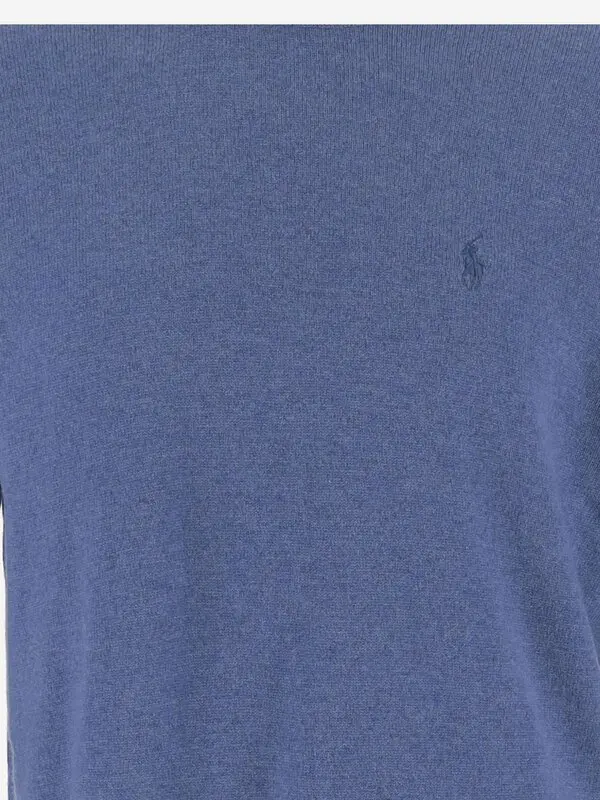 Polo Ralph Lauren Embroidered Crewneck Knit Jumper - Blue