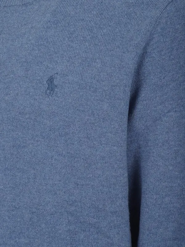 Polo Ralph Lauren Embroidered Crewneck Knit Jumper - Blue