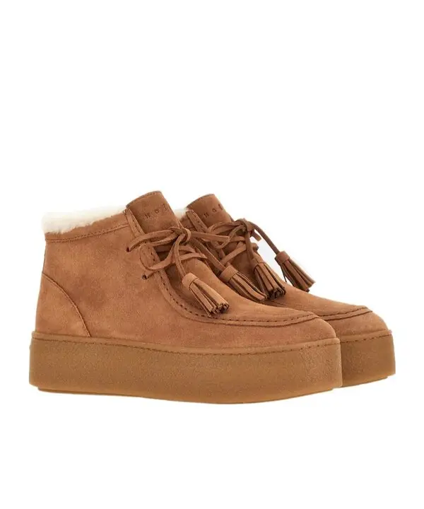 Hogan Lace-up Round Toe Boots